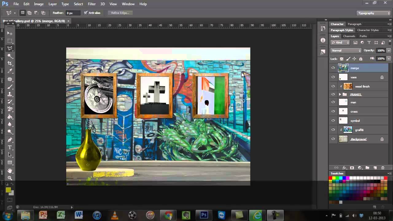 PHOTOSHOP - Using Layers to build a composition tutorial 1 - YouTube