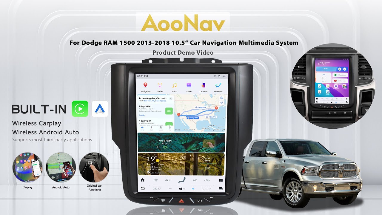 Dodge RAM 1500 2013-2018 With Carplay And Android Auto TScreen GPS ...