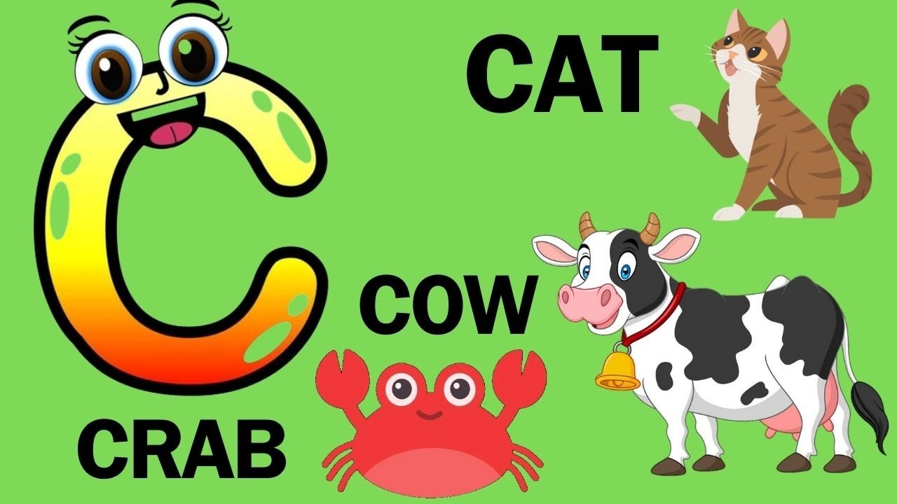 Learn Words with Letter C : Cat, Cow, Car, and Crab Adventures - YouTube