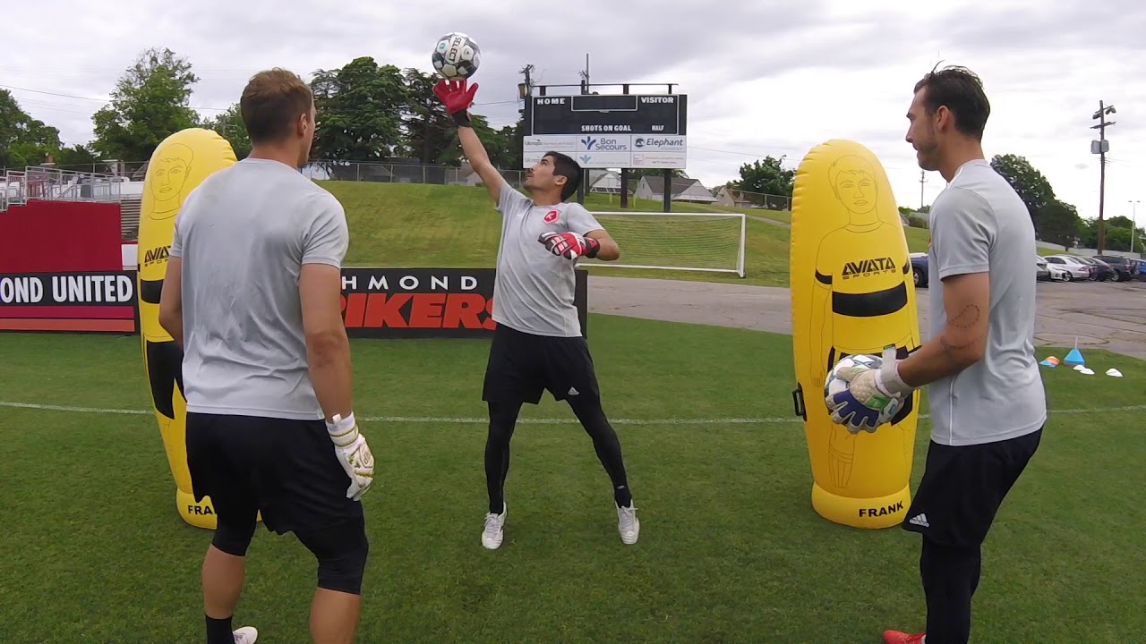 Simple Pro Goalkeeper Handling and Playing With The Feet Warm-Up - YouTube