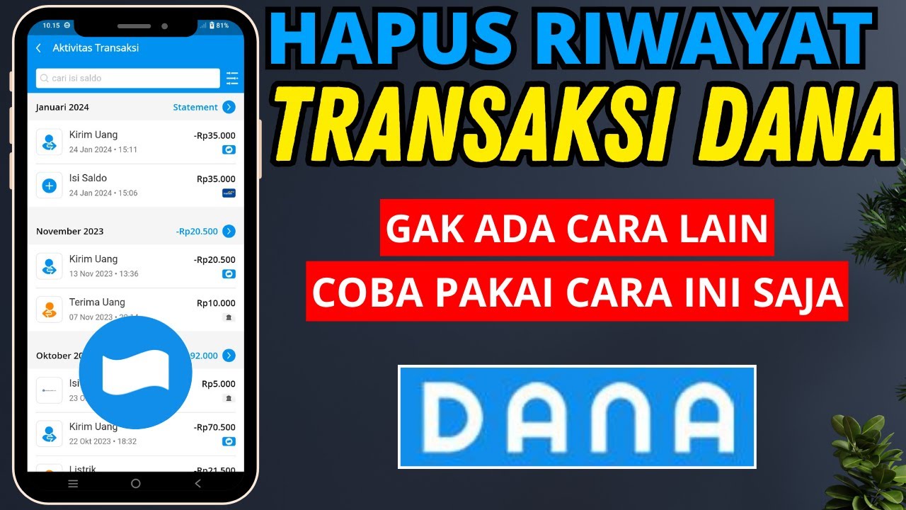 Cara Hapus Riwayat Transaksi DANA Kita - YouTube