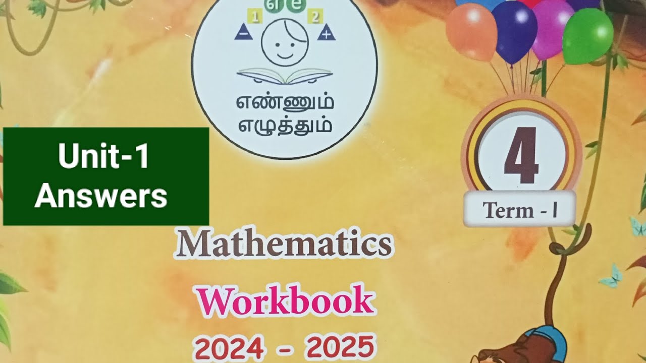 4th std term1 Maths Unit-1 workbook key answers....2024-25 (English ...