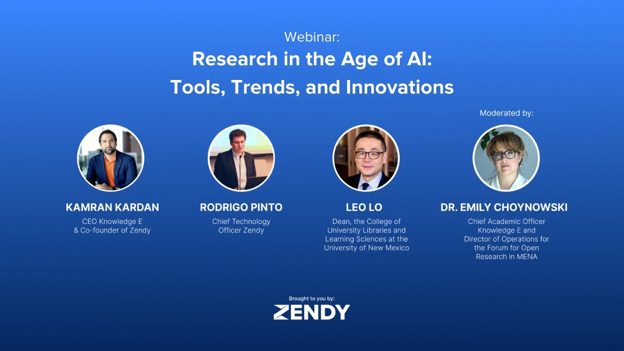 WEBINAR: Research in the Age of AI Tools, Trends, and Innovations - YouTube