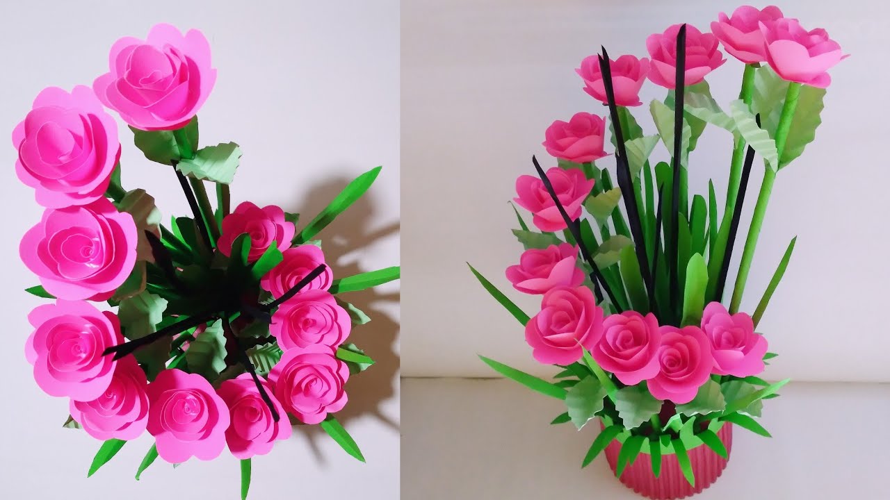 A4 nirmana / how to make beautiful paper flowers / a4 kadadasi mal ...