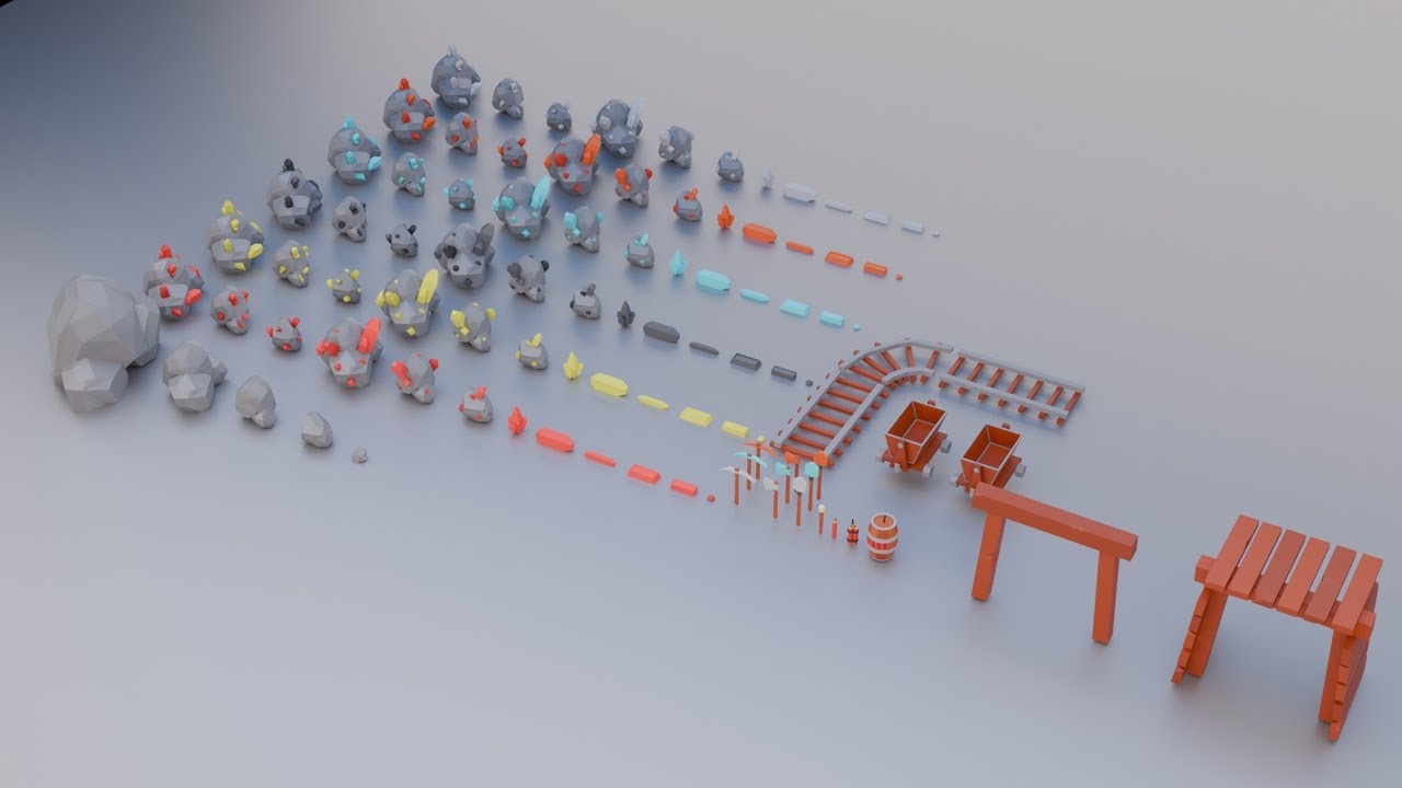 Low Poly Mining Pack Showcase – 90+ Models | Game Engine Compatible ...