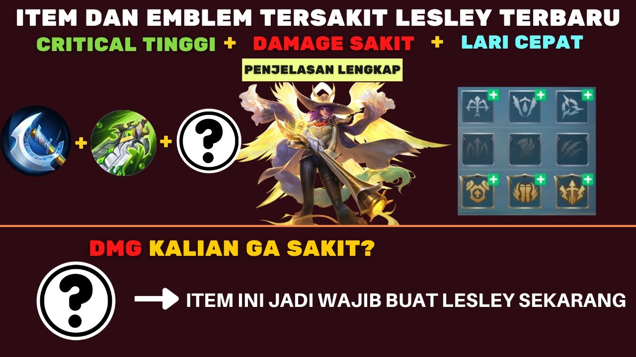 ITEM DAN SETTINGAN EMBLEM LESLEY TERSAKIT TERBARU DI MOBILE LEGENDS ...