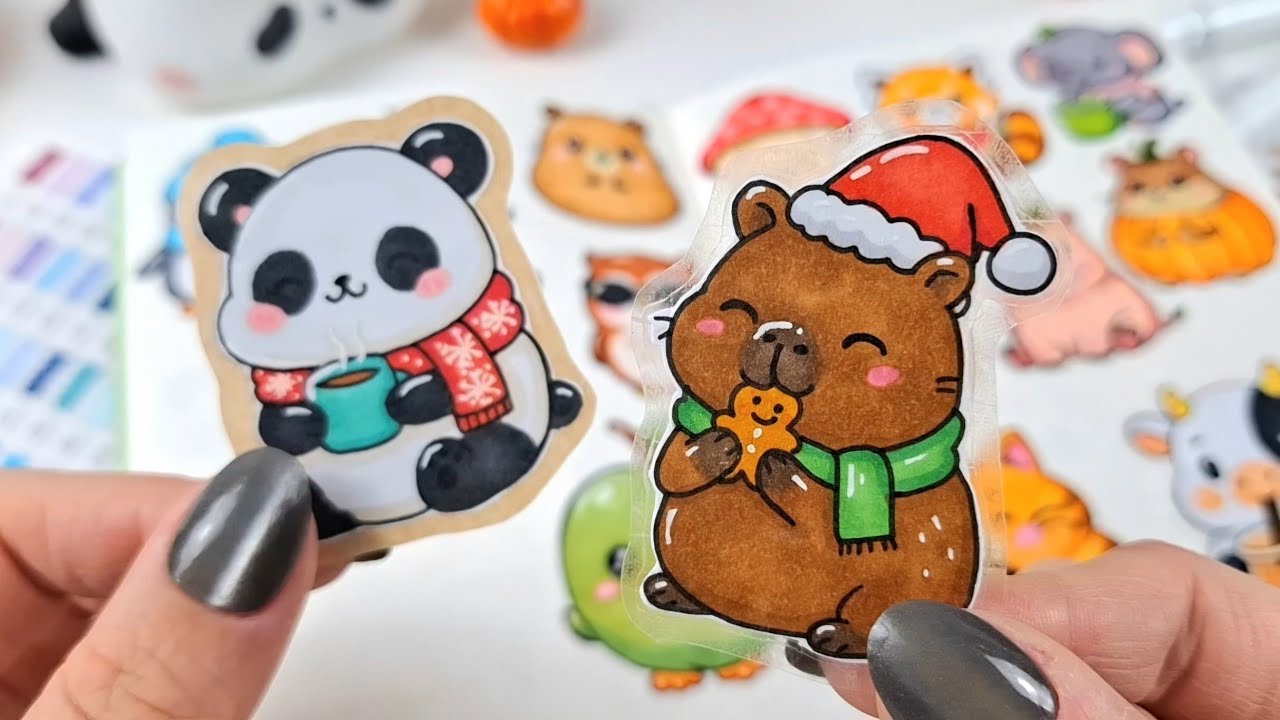 Make Christmas stickers with me | Step by Step! - YouTube