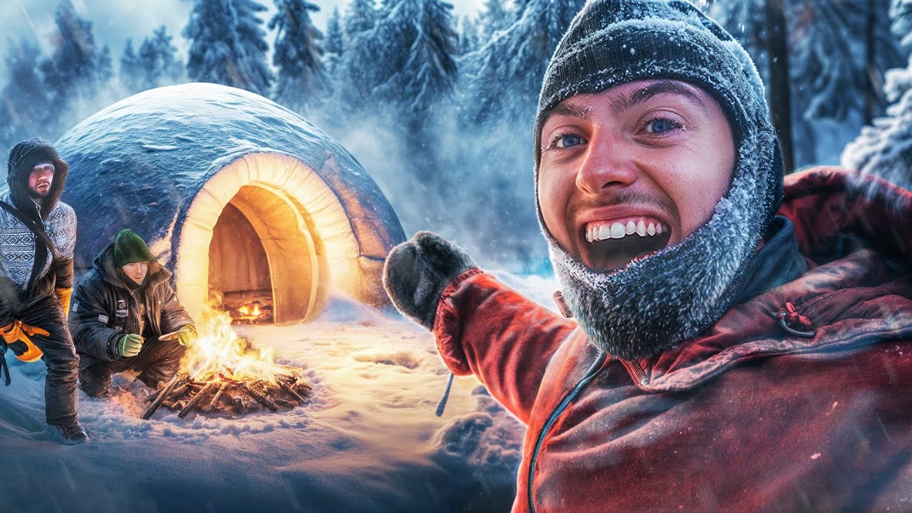 48H POUR CONSTRUIRE UN IGLOO À -30°C ! (froid extrême 🥶) - YouTube