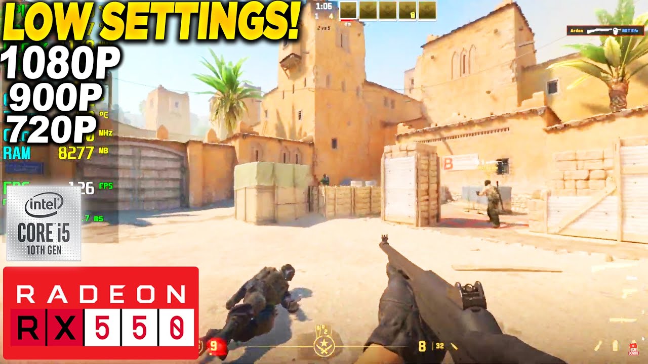 Counter Strike 2 RX 550 - 1080p 900p 720p Low, - YouTube