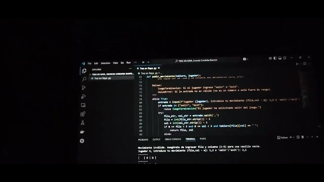 Tres en Raya, programado en Código Python... - YouTube