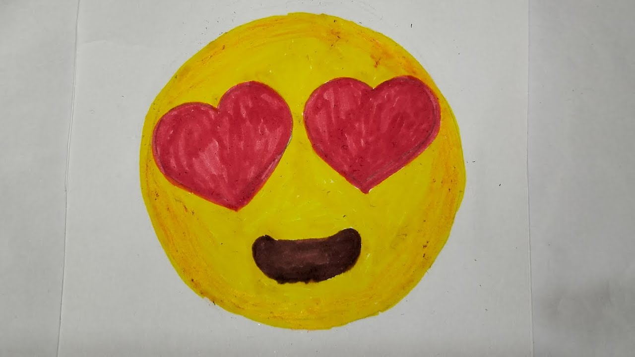 How to draw a emoji 😍😍 - YouTube