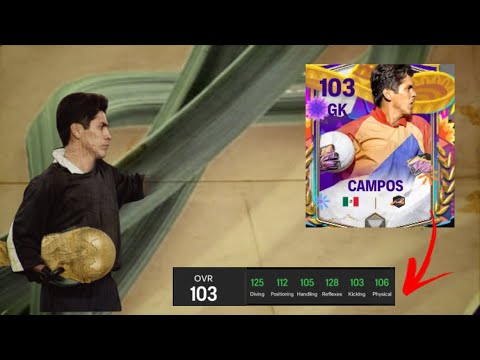 103 OVR CAMPOS REVIEW FC MOBILE | JORGE CAMPOS GAMEPLAY AND REVIEW ...