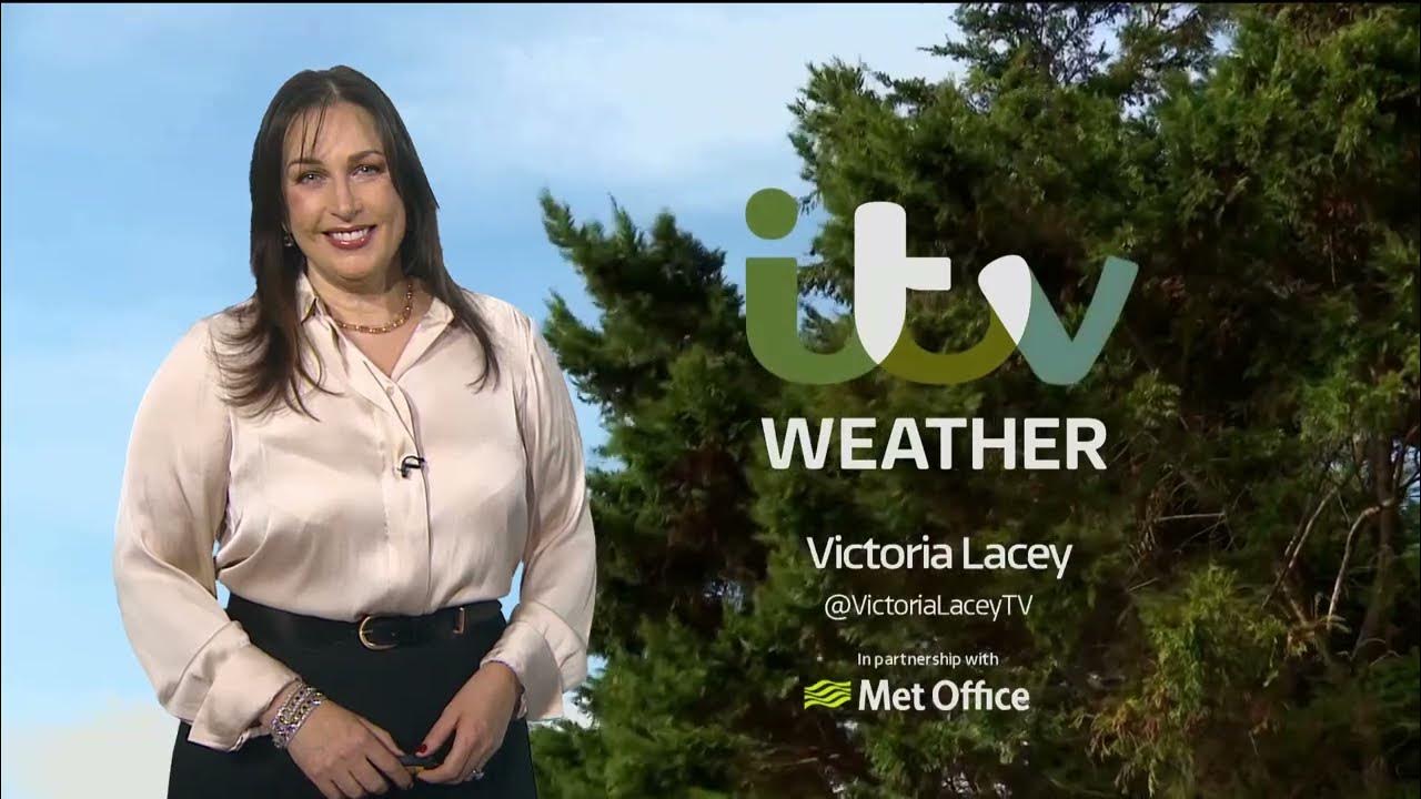 Victoria Lacey - Satin Blouse ITV Granada Weather 16Dec2023 - YouTube