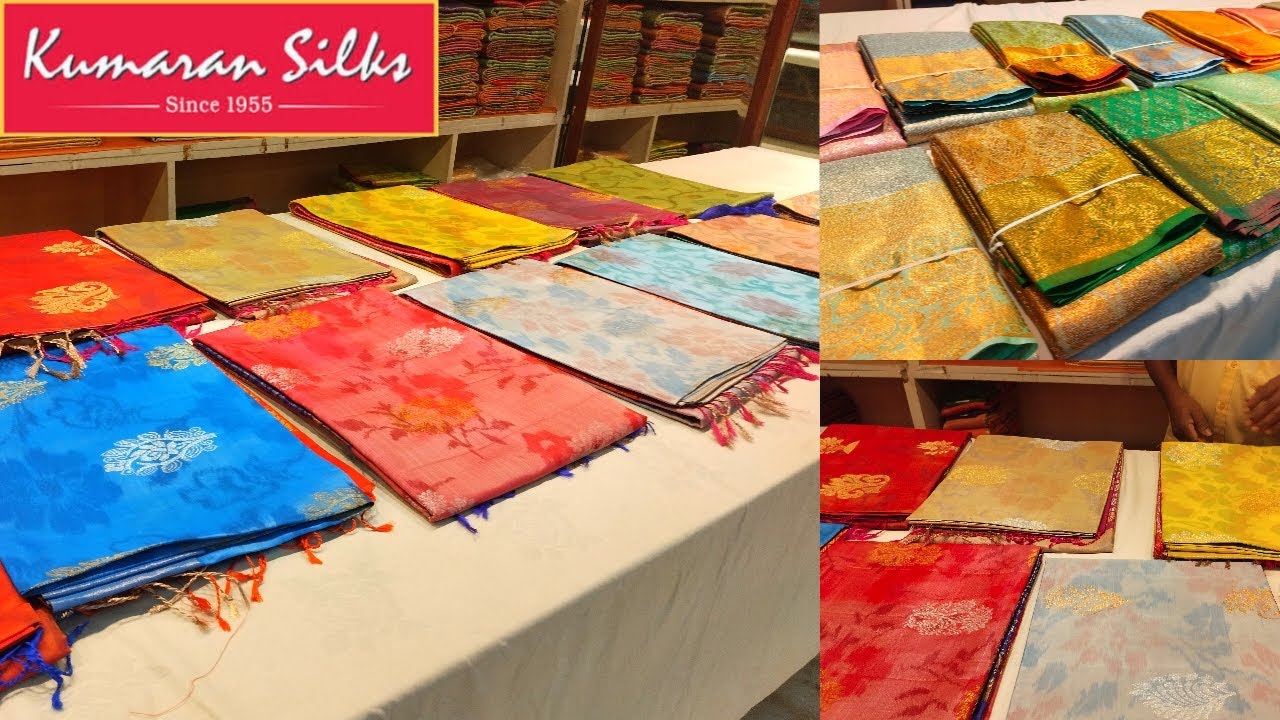 T Nagar Kumaran Silks Pure Soft silk||Semi Soft Silk||Tissue silk ...