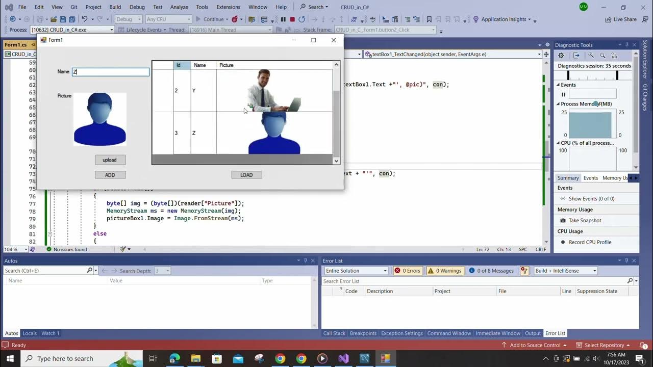 Image Upload In Picturebox Add Button Data Load Button In Datagridview In C Mysql Workbench
