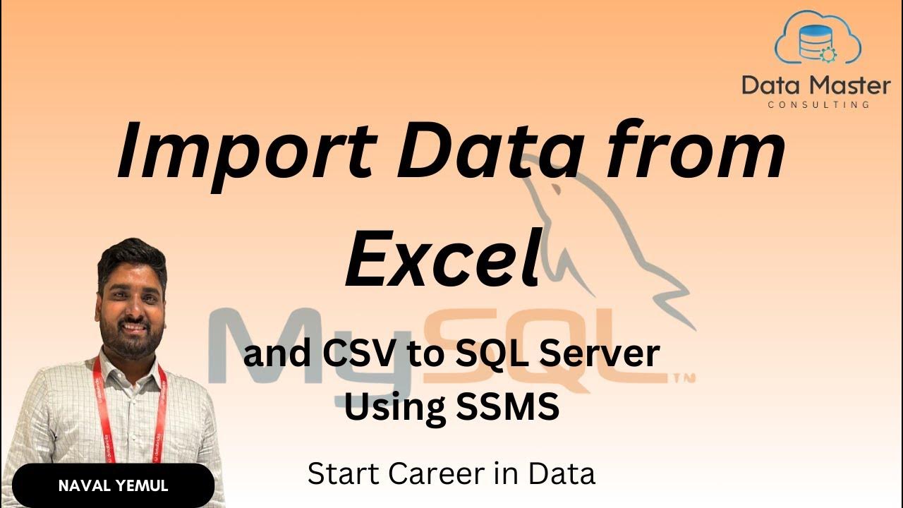 46. Import Data from Excel and CSV to SQL Server Using SSMS | Start Career in Data - YouTube