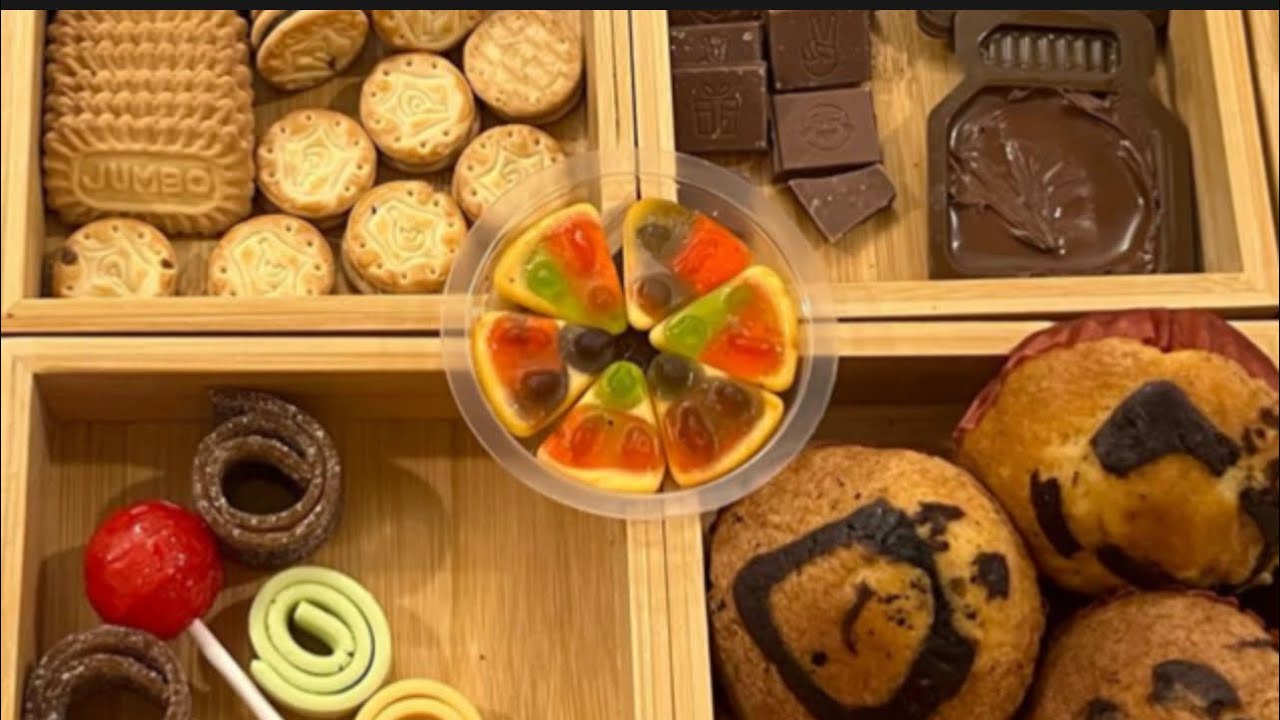 Asmr sounds of chocolate biscuits , chocolate, candies - YouTube