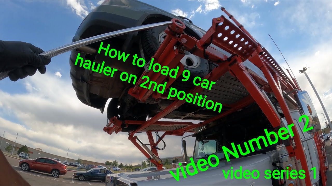 How to load 9 car hauler position number 2. - YouTube