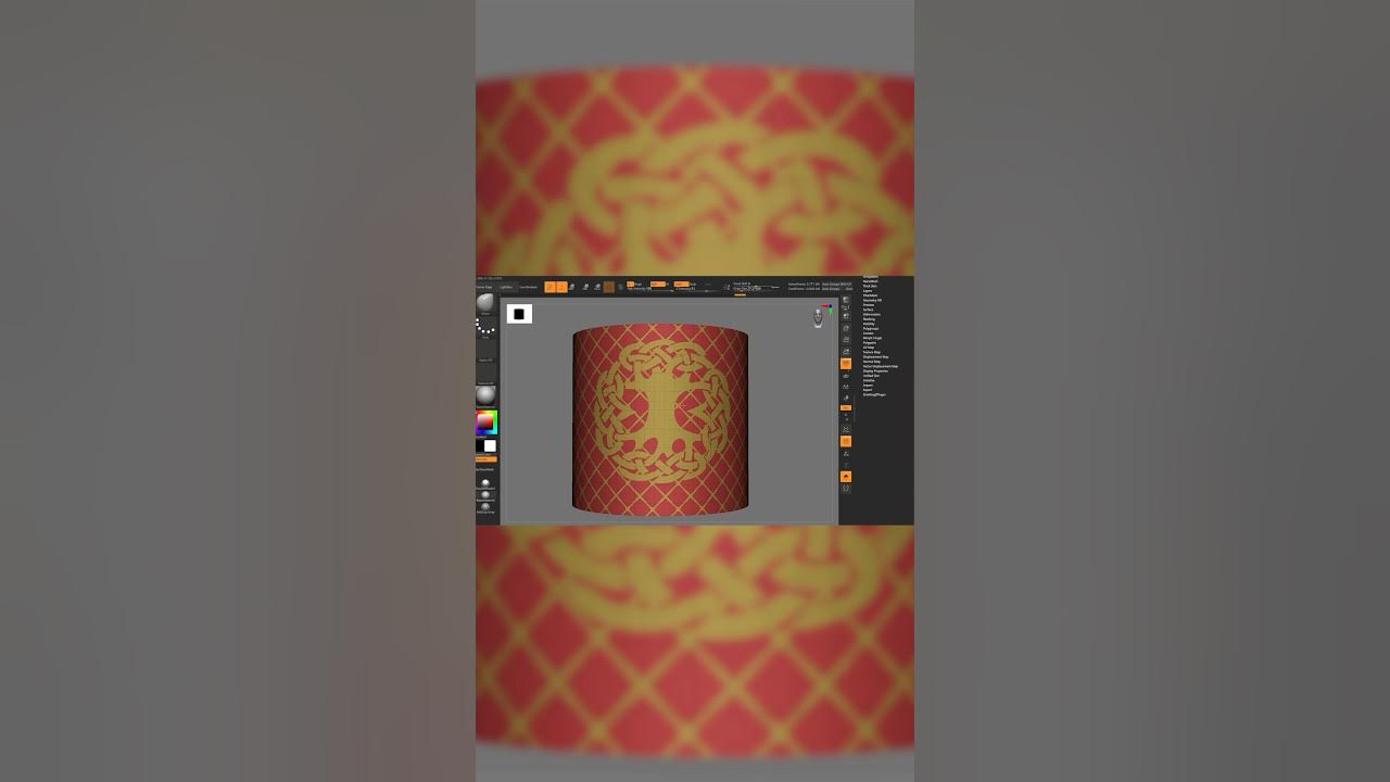 Creating mask from multiple patterns in Zbrush for intricate shapes. #3d #3dmodeling # ...