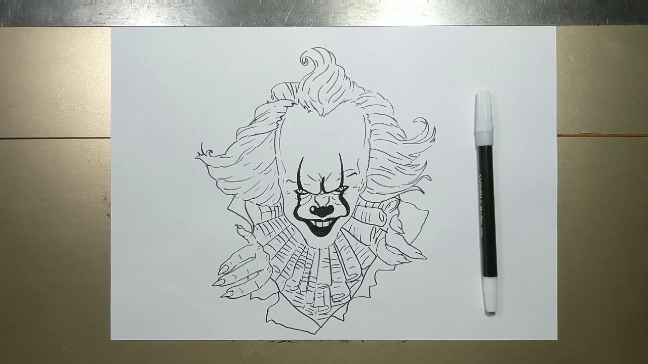 How to draw PENNYWISE step by step - YouTube