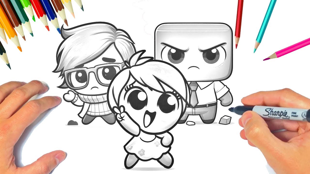 How to DRAW the characters from INSIDE OUT 2 | EASY Drawing | Step by ...