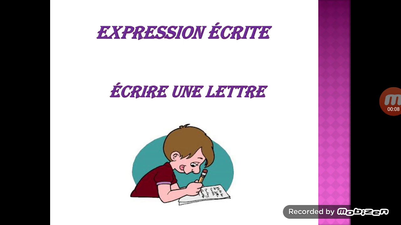 Expression écrite: écrire une lettre - YouTube