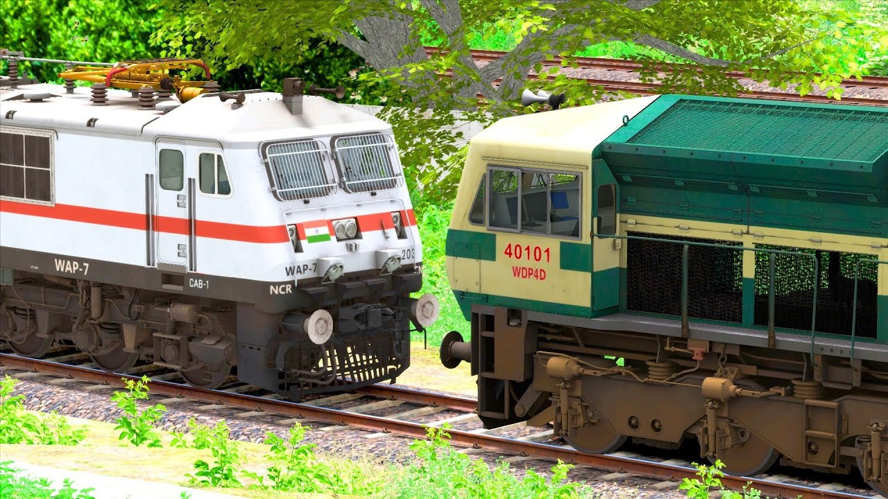 GOC WDP4D RESCUE WAP7 FAILED CHOLAN EXPRESS | RAILROAD | Train ...