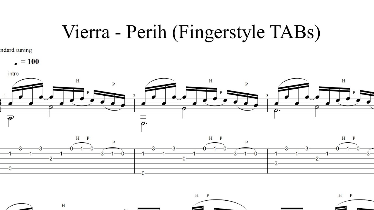 VIERRA - PERIH ( FINGERSTYLE TABs GITAR) - YouTube