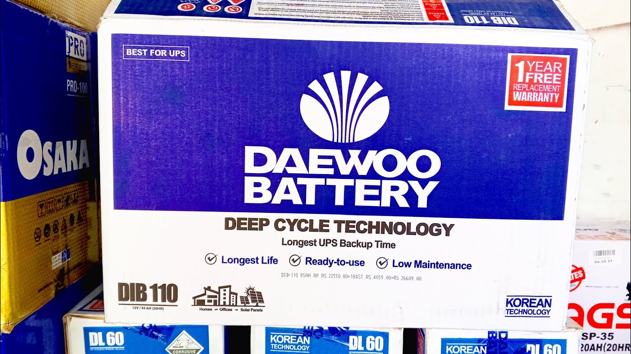 Daewoo battery deep cycle [ DIB 110 ready to use - YouTube
