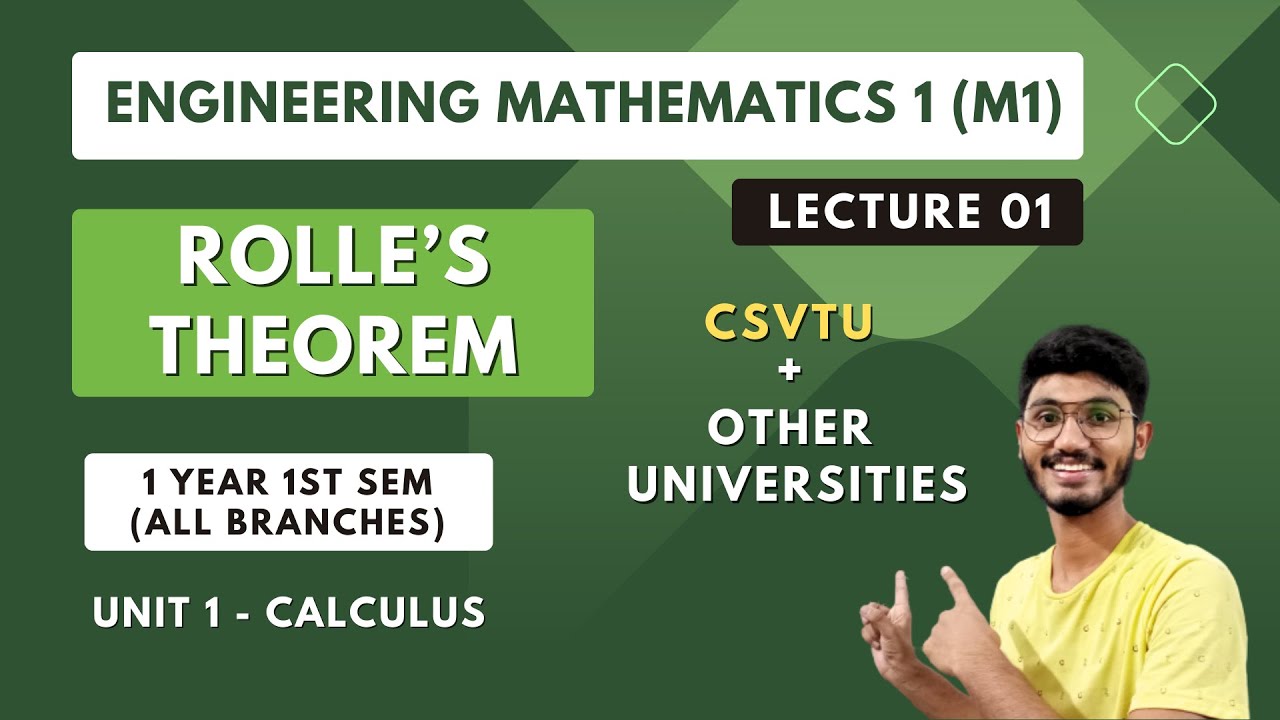 Rolle's Theorem | Proof & Example | CSVTU Engineering Mathematics 1 (M ...
