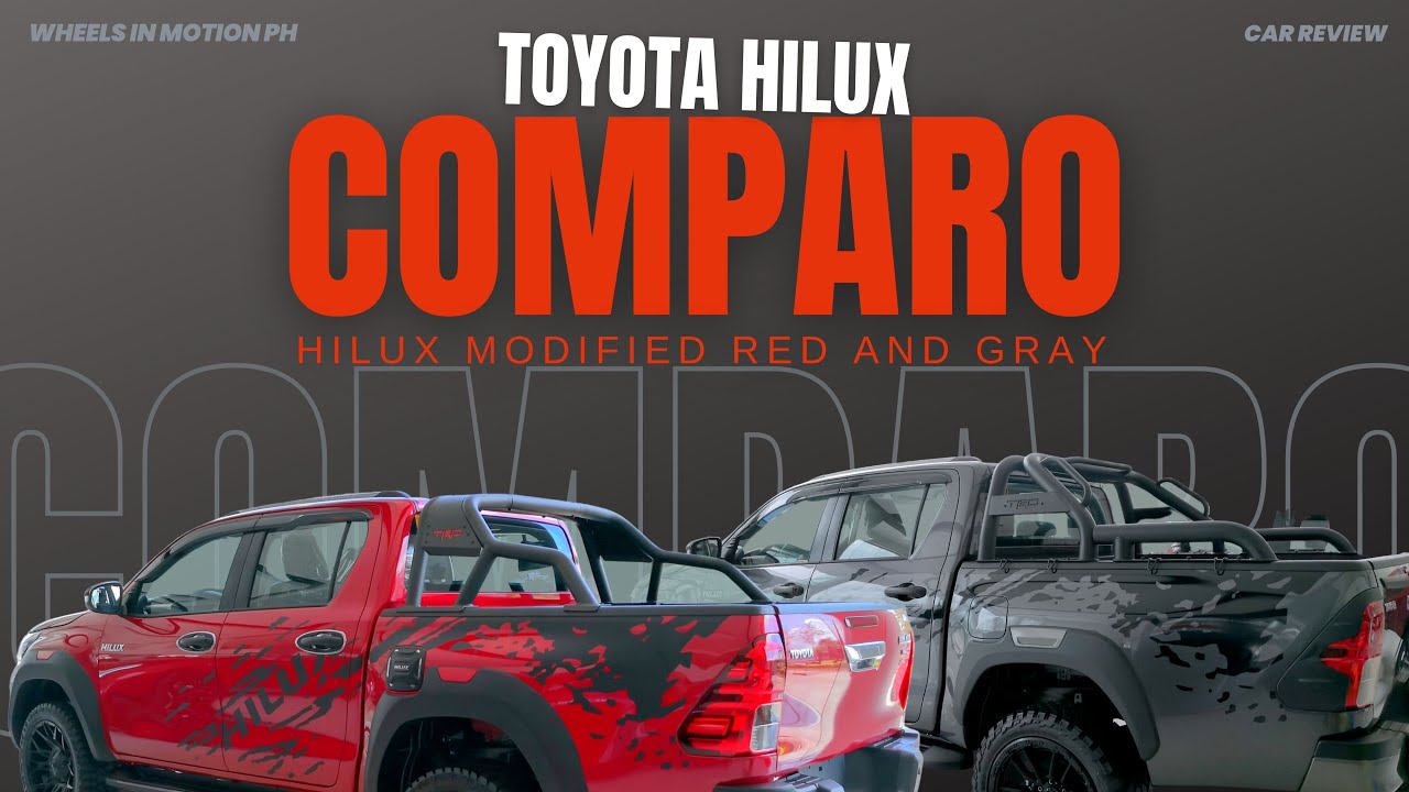 ACCESSORIZED HILUX G | GRAY METALLIC AND EMOTIONAL RED - YouTube