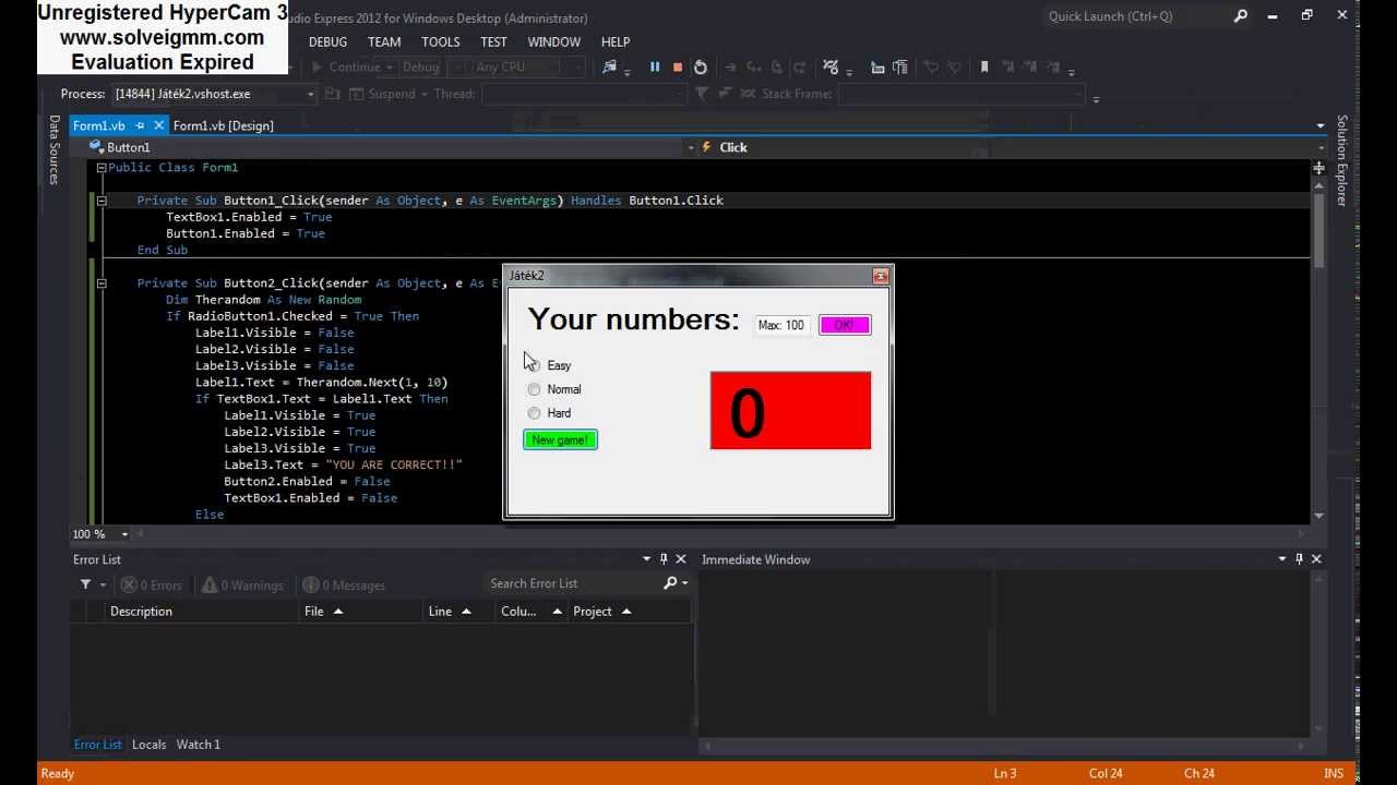 4. Visual Basic 2012 Guess number [Hun tutorial] - YouTube