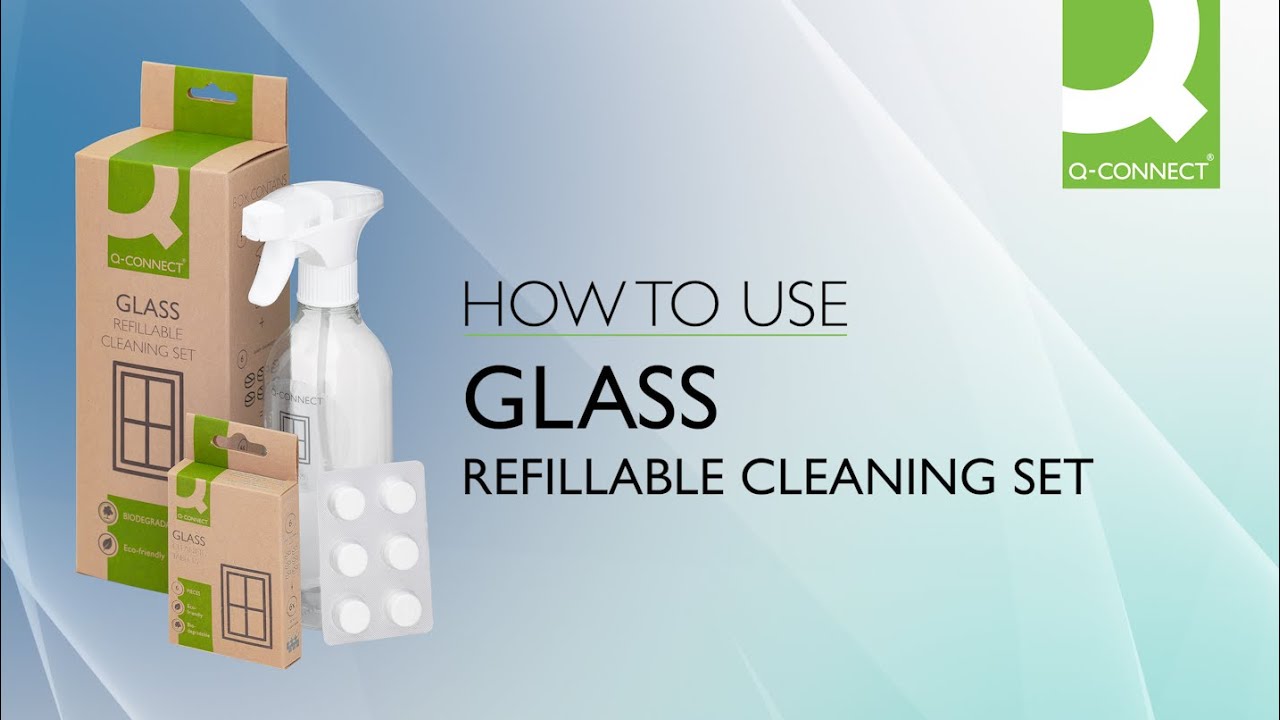How to use the Q-CONNECT glass refillable cleaning set - YouTube