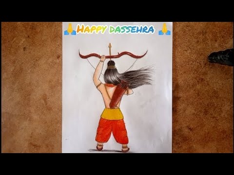 Happy dussehra Drawing easy|how to draw beautiful lord Ram easy|pencil ...