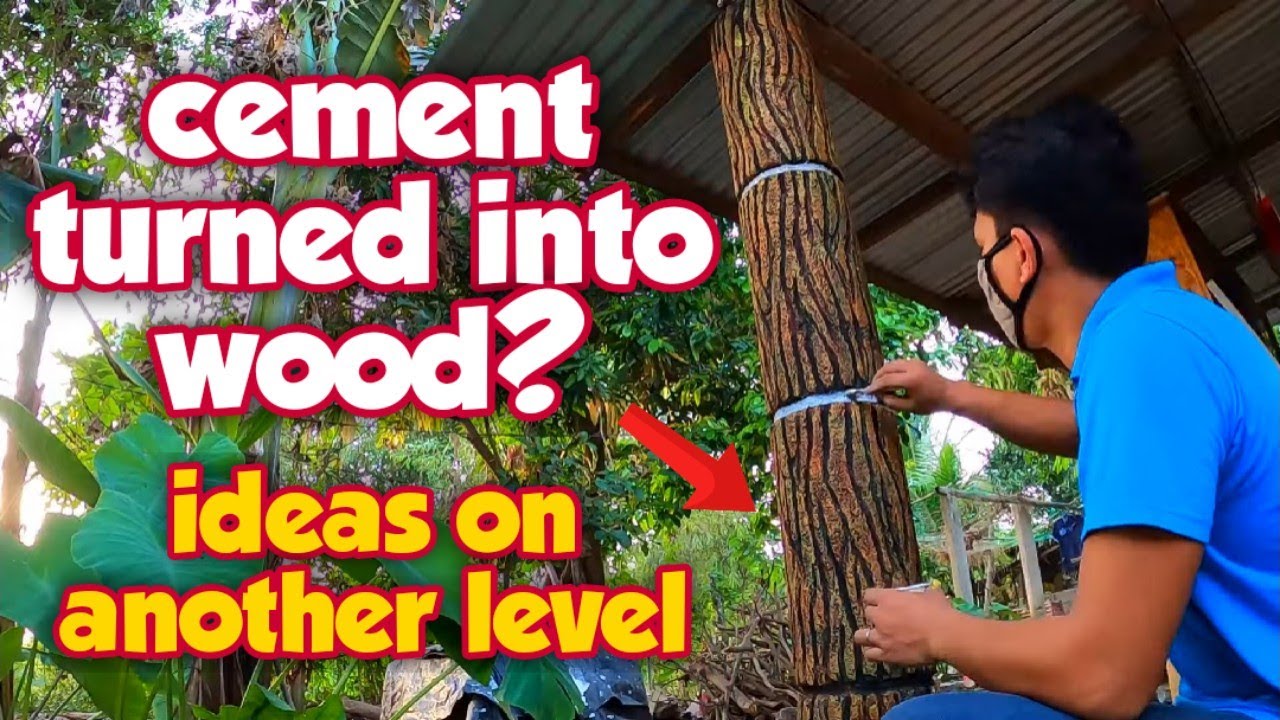 HOW TO MAKE A WOODEN COLUMN USING CEMENT?_NEW IDEAS ON ANOTHER LEVEL😍 ...
