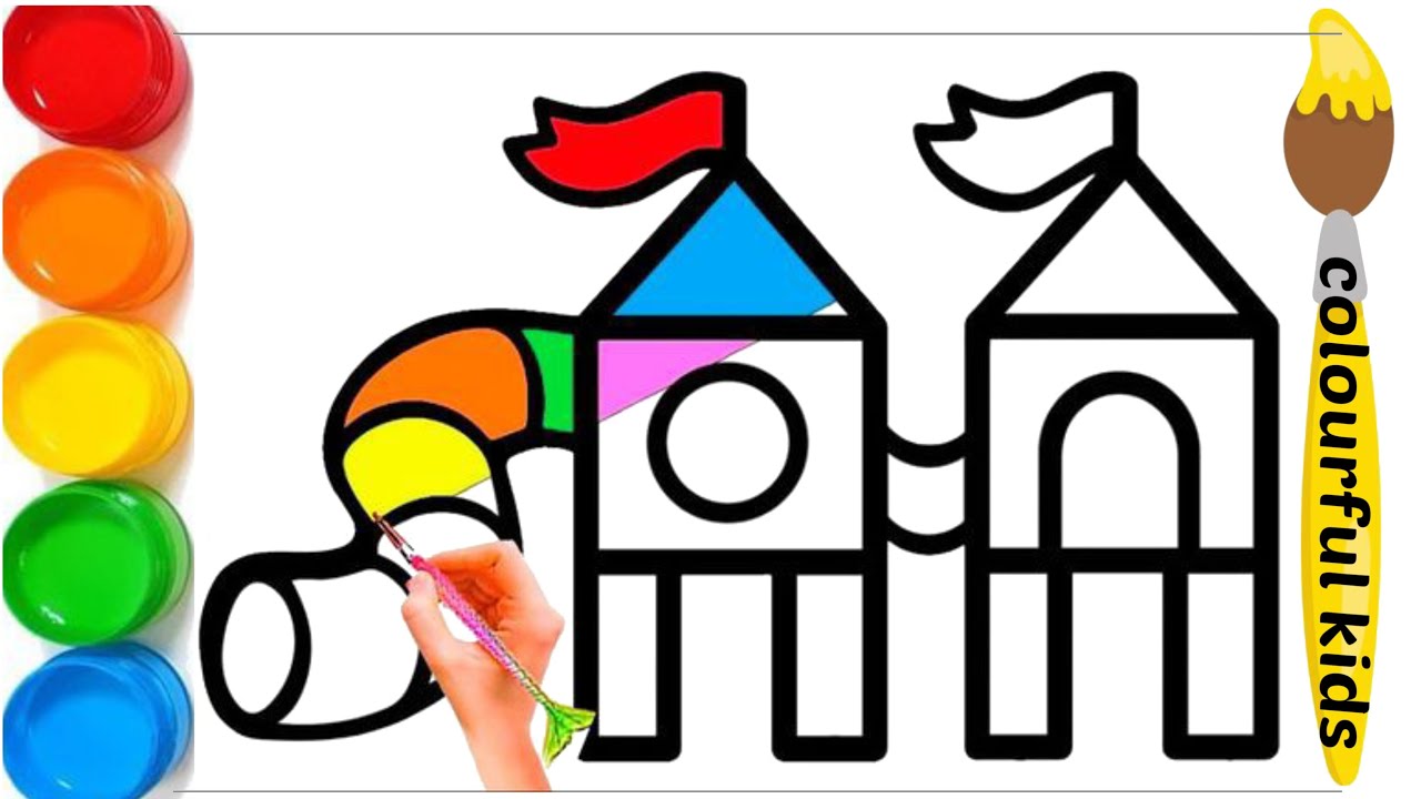 Slide Drawing, painting, and coloring for kids & toddler | Easy drawing ...