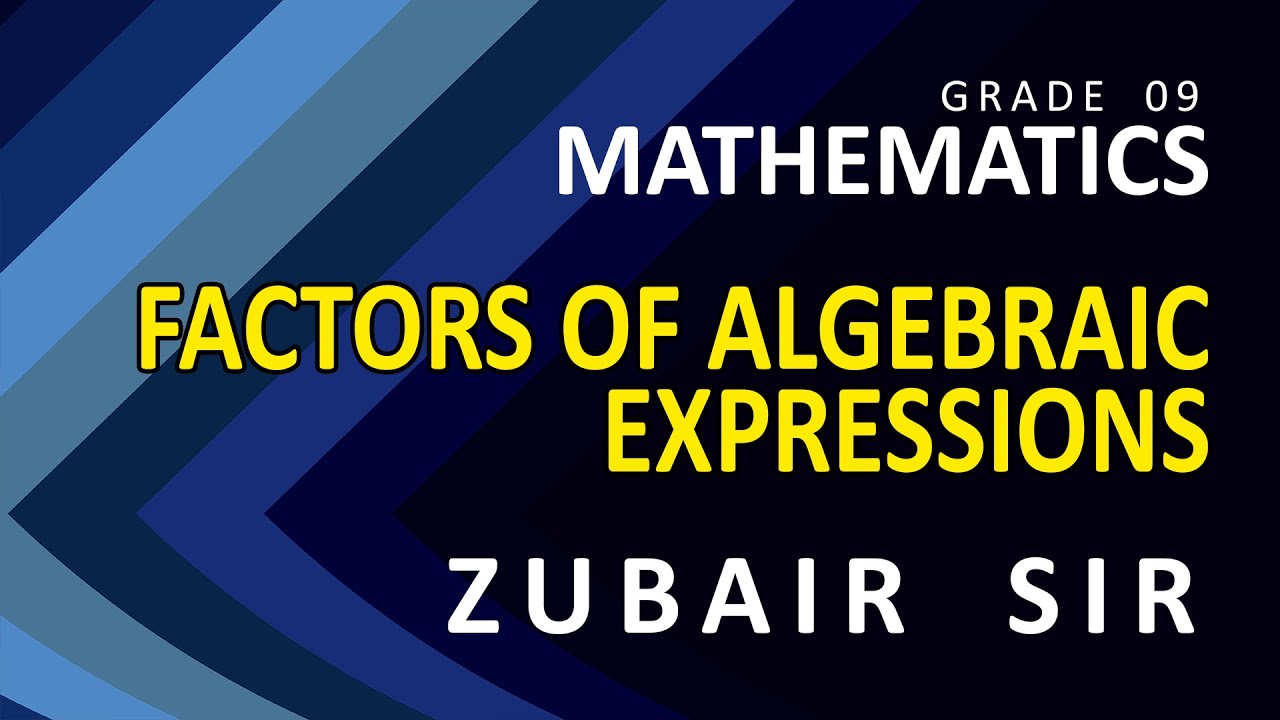 Factors Of Algebraic Expressions | Grade 9 Maths ( English Medium ...