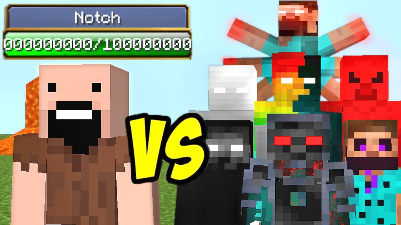 All Creepypasta Mobs Vs Notch In Minecraft Part 6 Youtube