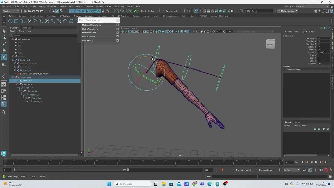 Maya Rig Switch ikfk tutorial - YouTube