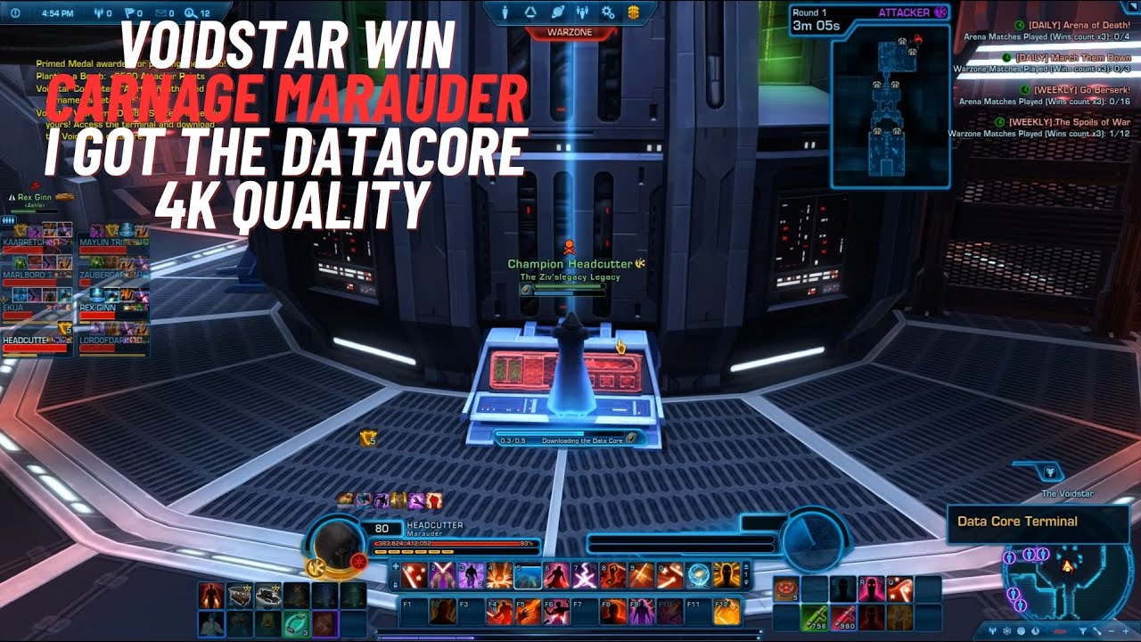 SWTOR PVP Voidstar Win Carnage Marauder reached the Datacore - YouTube