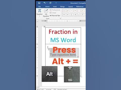 HOW TO TYPE FRACTION IN MS WORD || MATH QUESTION IN WORD || WRITE ...