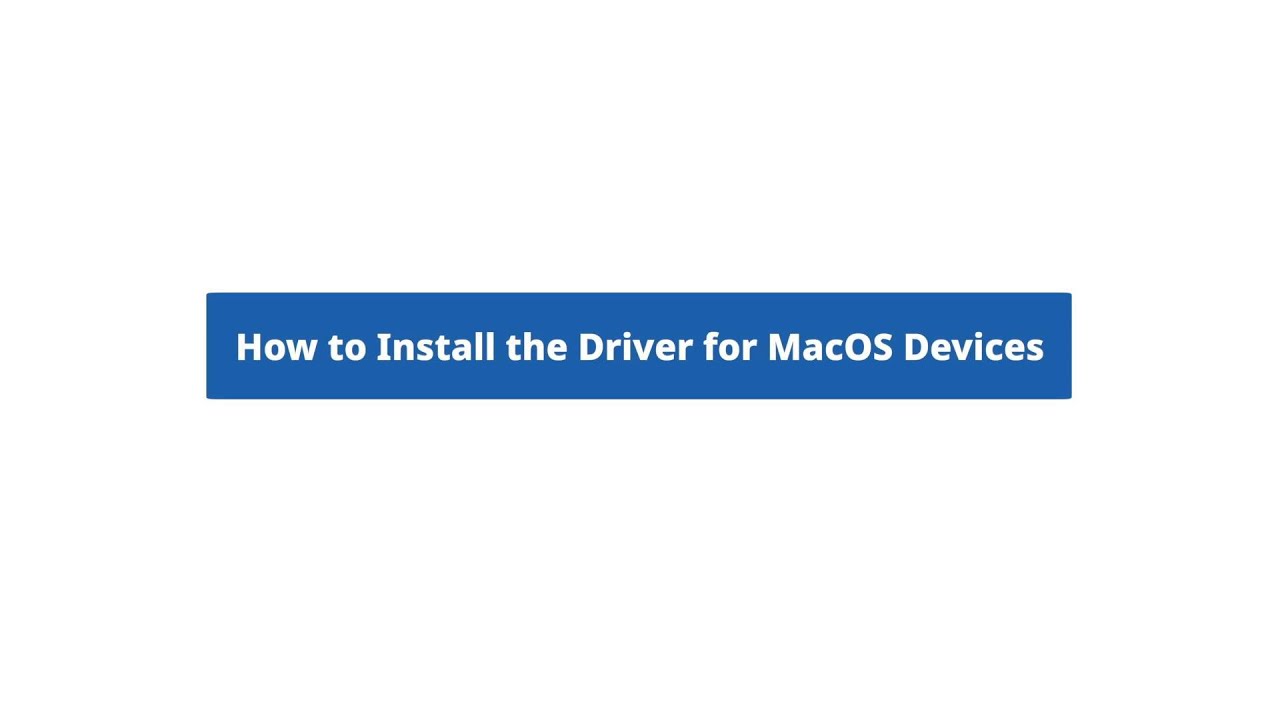 (🍎MacBook) How to Install the Driver for MacOS Devices - YouTube