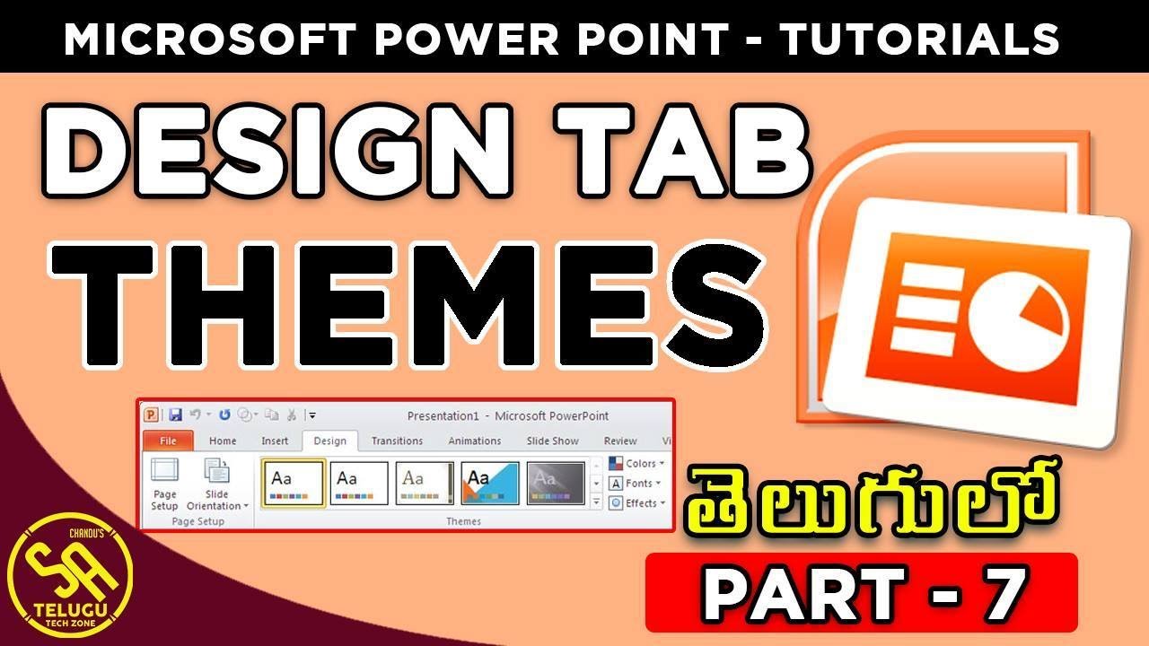 Ms Powerpoint Tutorials In Telugu Part 7 Themes For Ppt Sa Freshers Adda Youtube