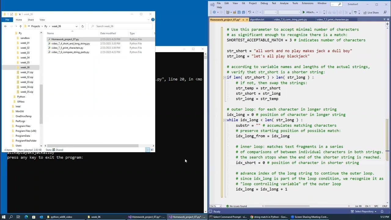 7.8 Substring matching prototype overview - YouTube