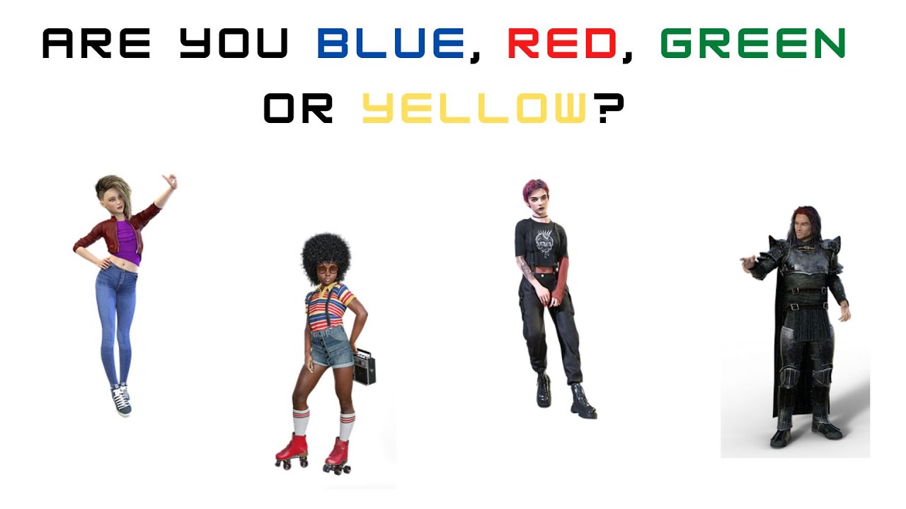 Are you blue, red, green or yellow? - YouTube