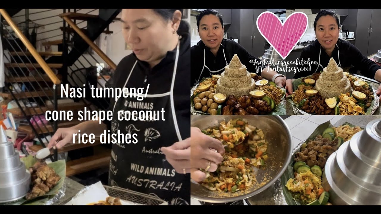 Part5 /final: Susun Nasi tumpeng liwet/assemble Indonesian celebration ...