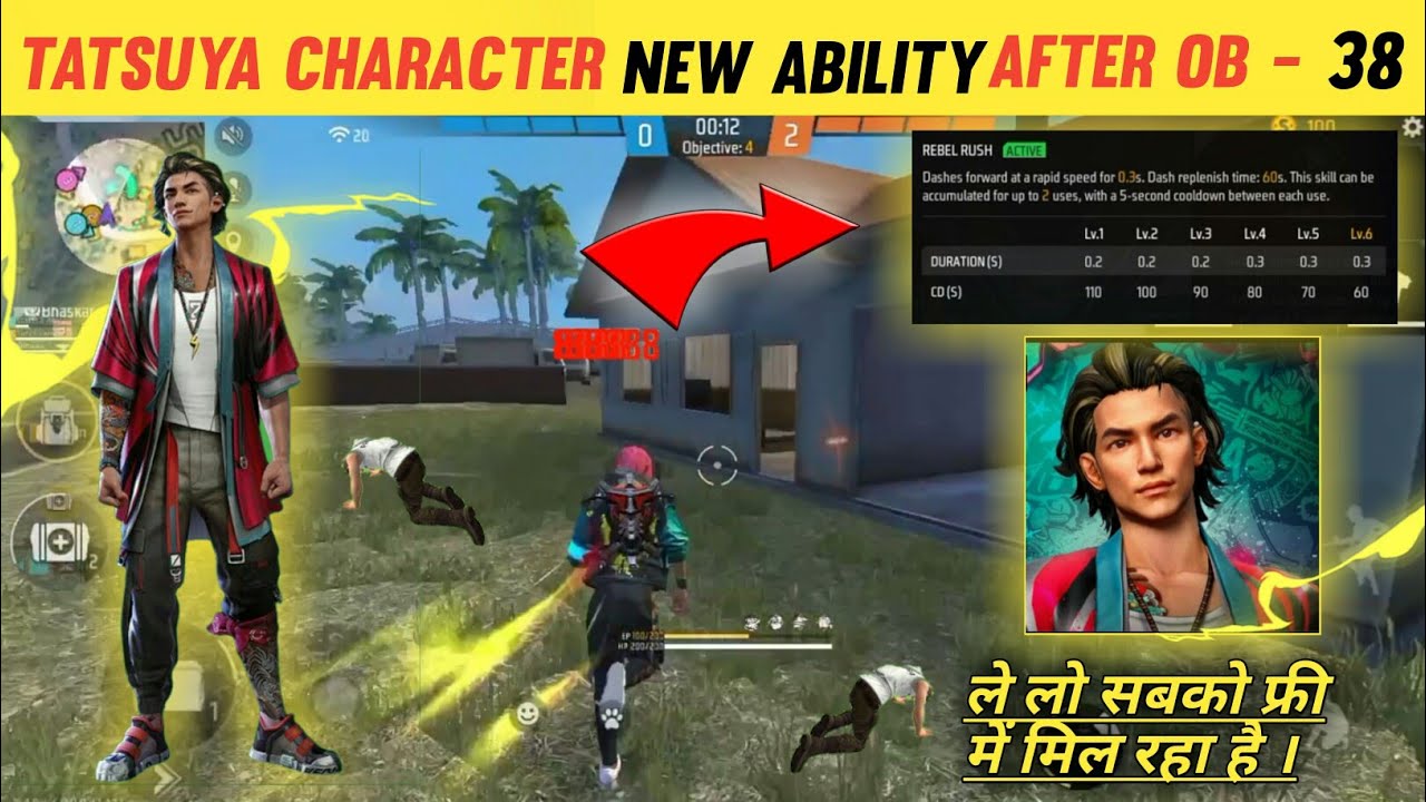 Tatsuya character ability | tatsuya free fire ability - tatsuya ...
