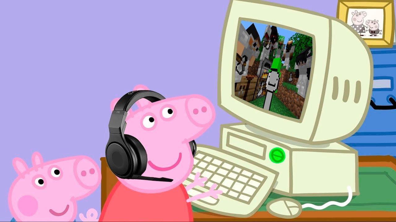Peppa pig watching Minecraft Speedrunner VS 3 Hunters - YouTube