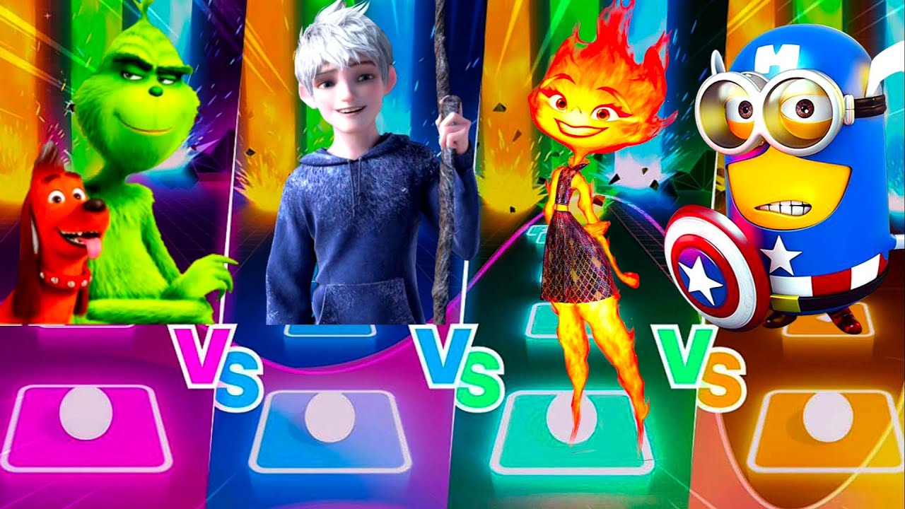 The Grinch, Santa, Jack Frost, Ember Elemental and Minions in Tiles Hop ...