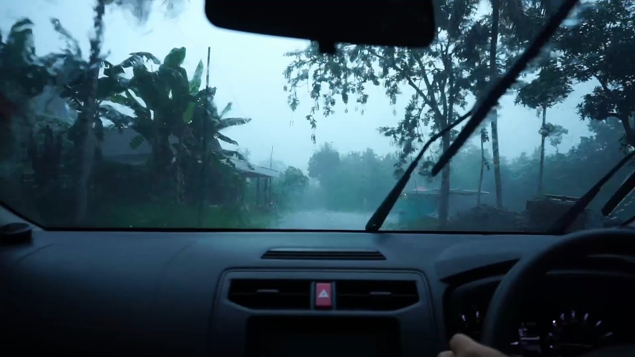Rainy Drive Ambience 🌧️🚗 | Driving in Rain, Car Driving Sounds for ...